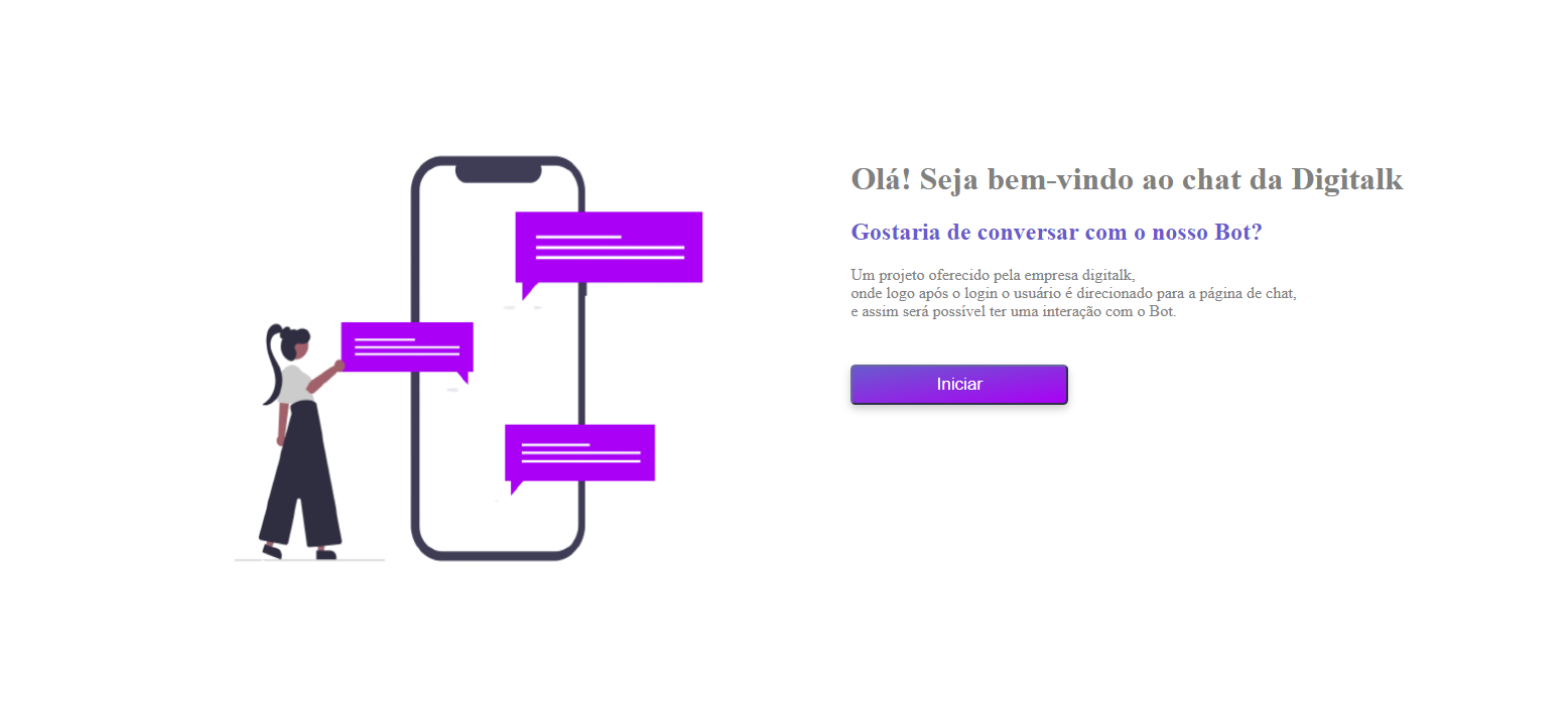 GitHub - AliceCostaAsC/ChatBot: Projeto Chatbot oferecido pela Digitalk