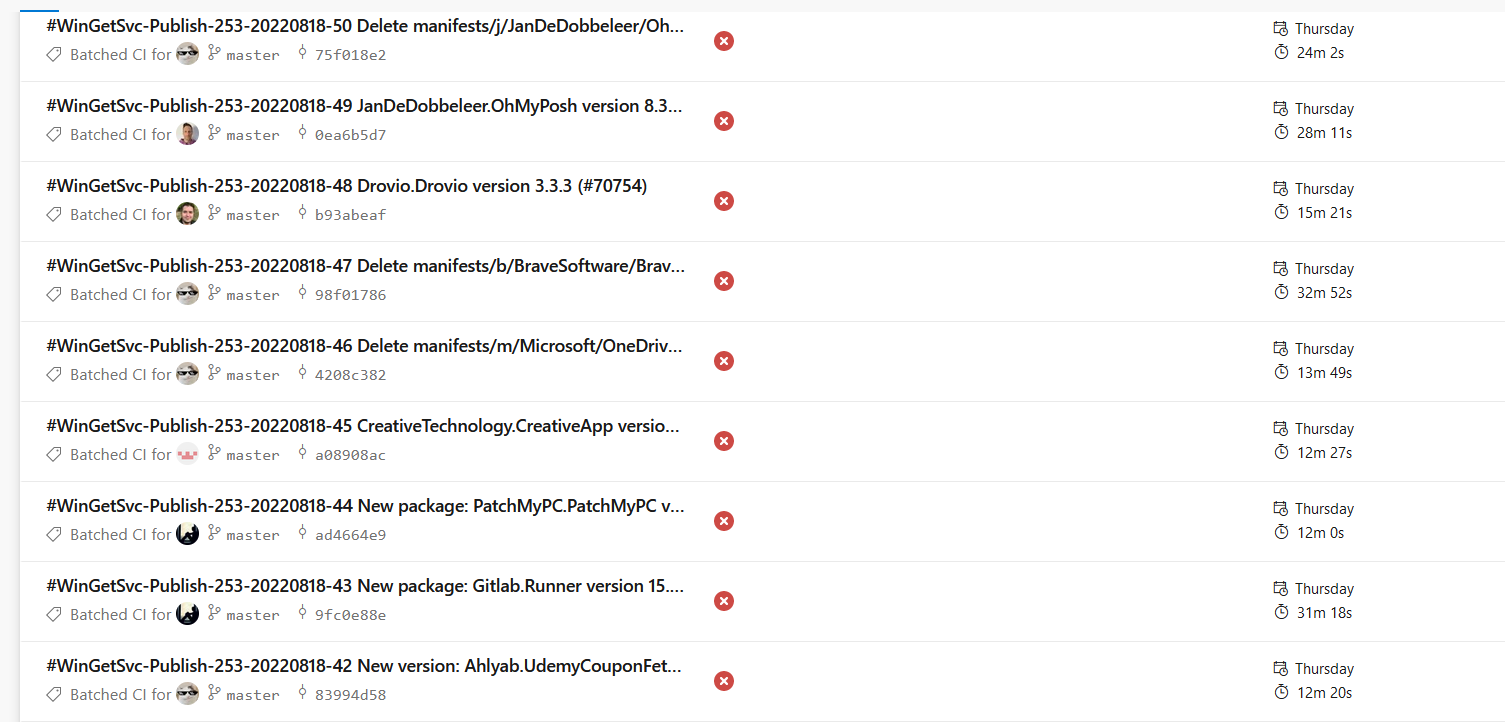 Publishing is down :( · Issue #70728 · microsoft/winget-pkgs · GitHub