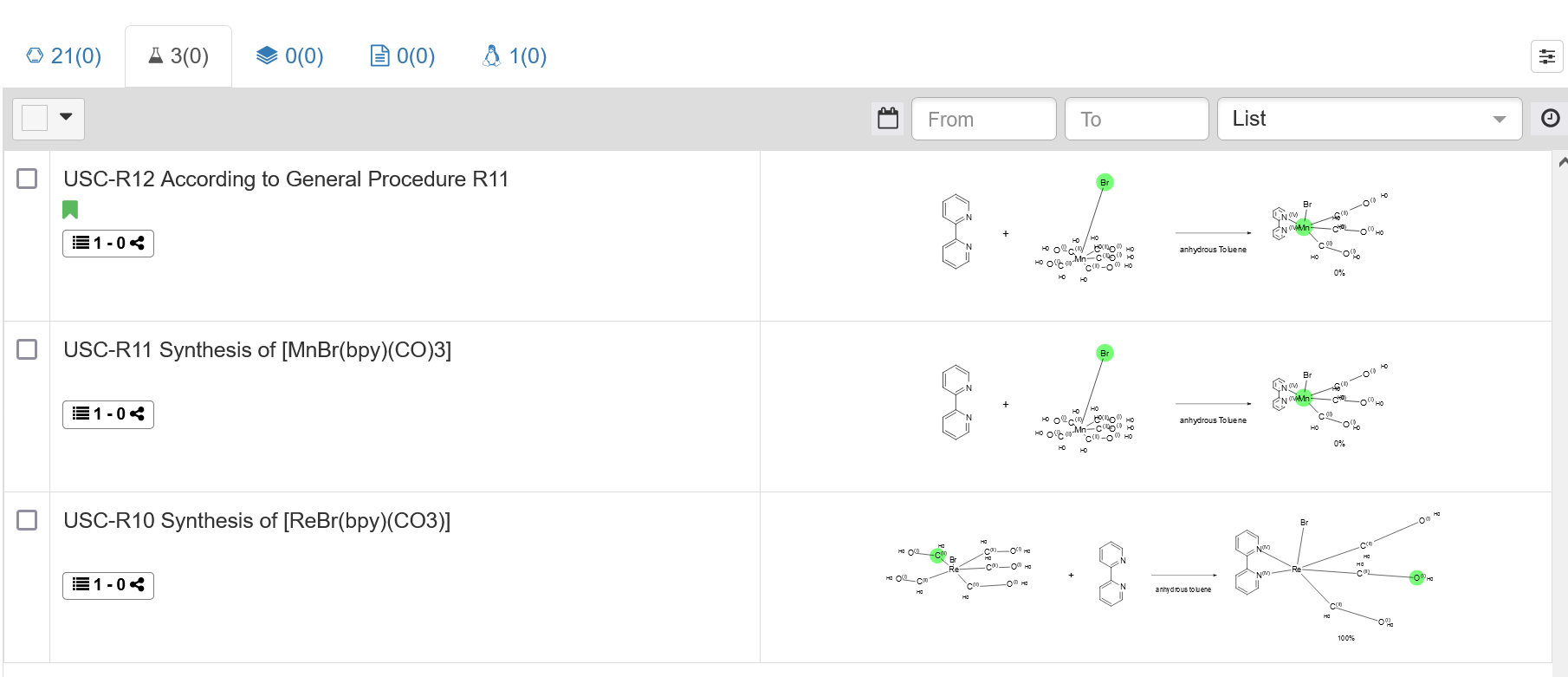 Display of (organo)metallic structures in the molecule editor and sample/reaction lists · Issue ...