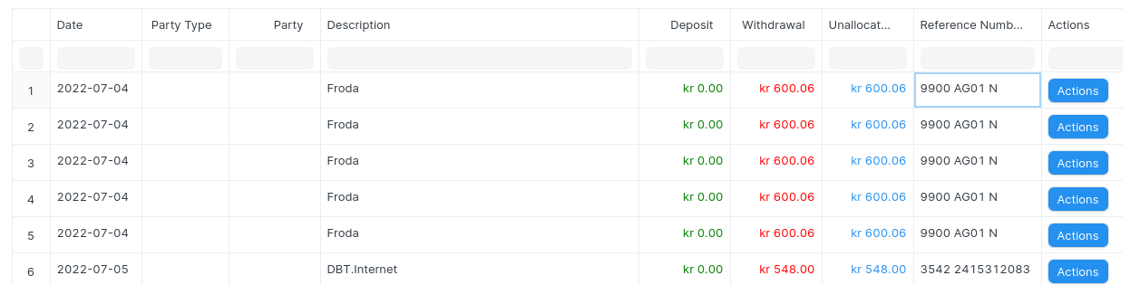 Bank Reconciliation Tool: Impossible to know which transaction comes first for matching · Issue ...