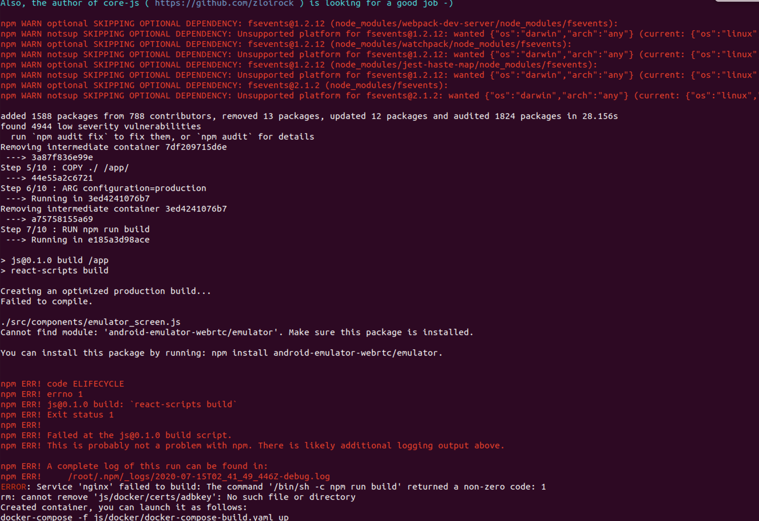 Make the emulator accessible on the web--create_web_container ERROR · Issue #166 · google ...