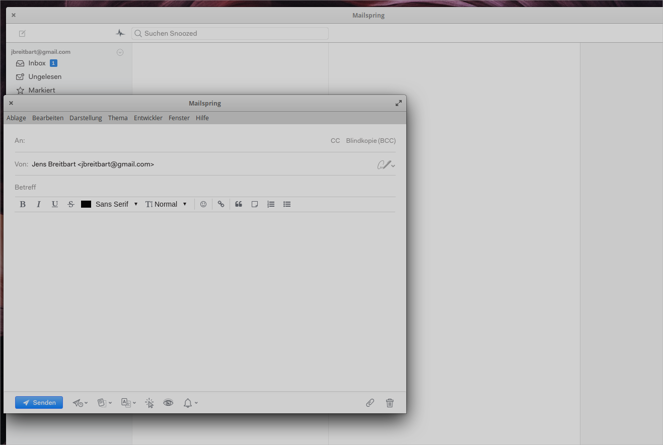 Compose window shows menu bar · Issue #1301 · Foundry376/Mailspring ...