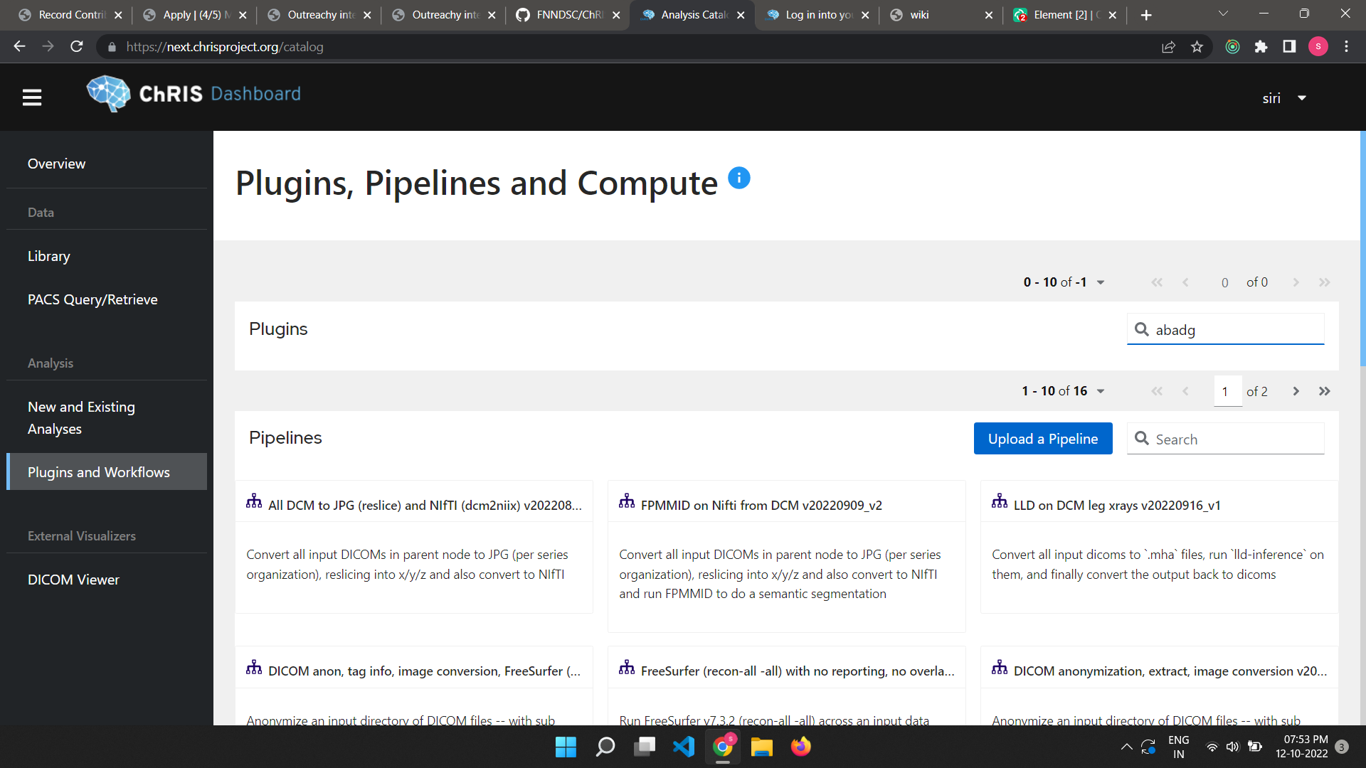 plugins and workflow section's search filter · Issue #668 · FNNDSC/ChRIS_ui · GitHub