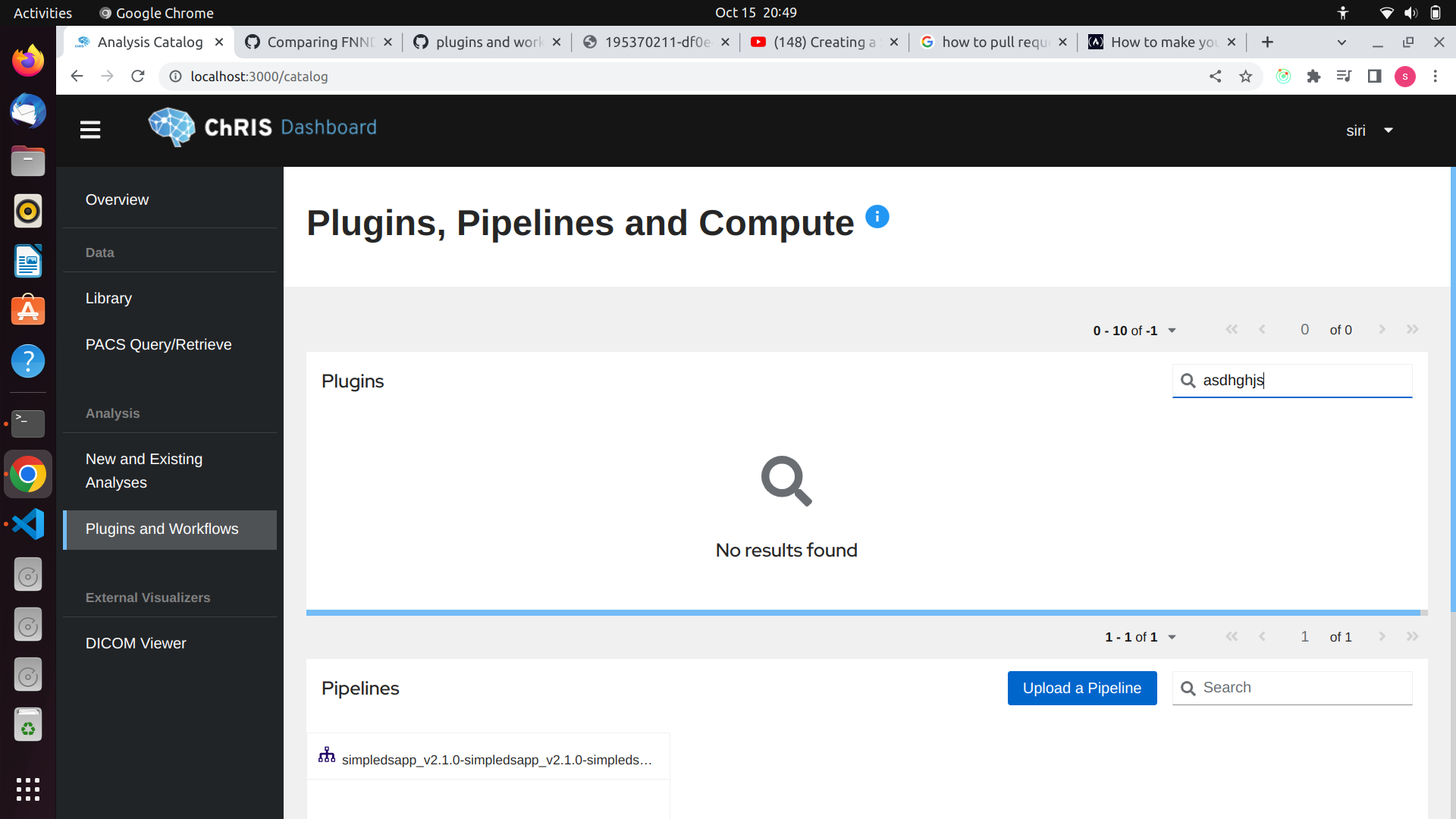 Added "not found" for search filter of plugins/pipelines/compute by sirichandana-v · Pull ...