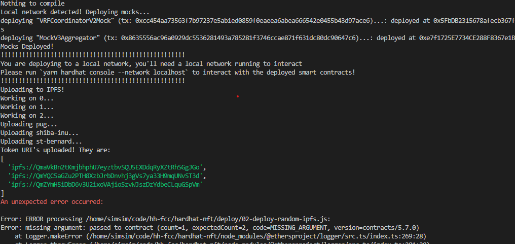 Lesson 14: Error: missing argument: passed to contract (count=1, expectedCount=2 ...