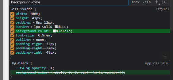 Datasearch default style is overwriting tailwind classes set on inner classes. · Issue #1667 ...