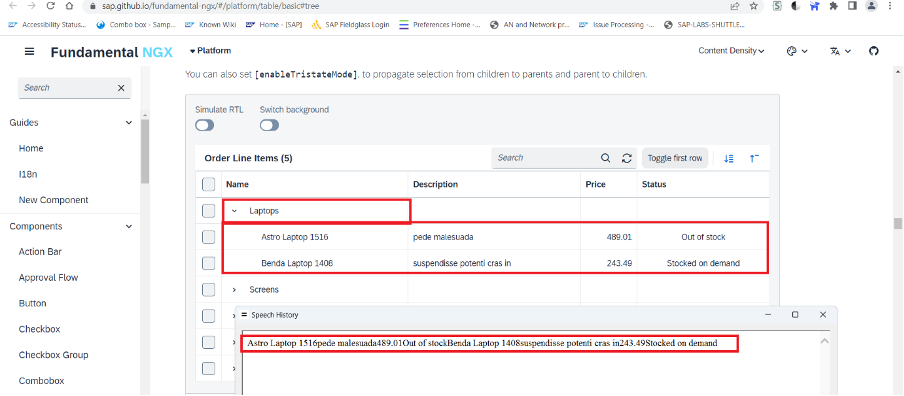[Sourcing][Accessibility] platform tree table irrelevant text read before focus on child rows ...