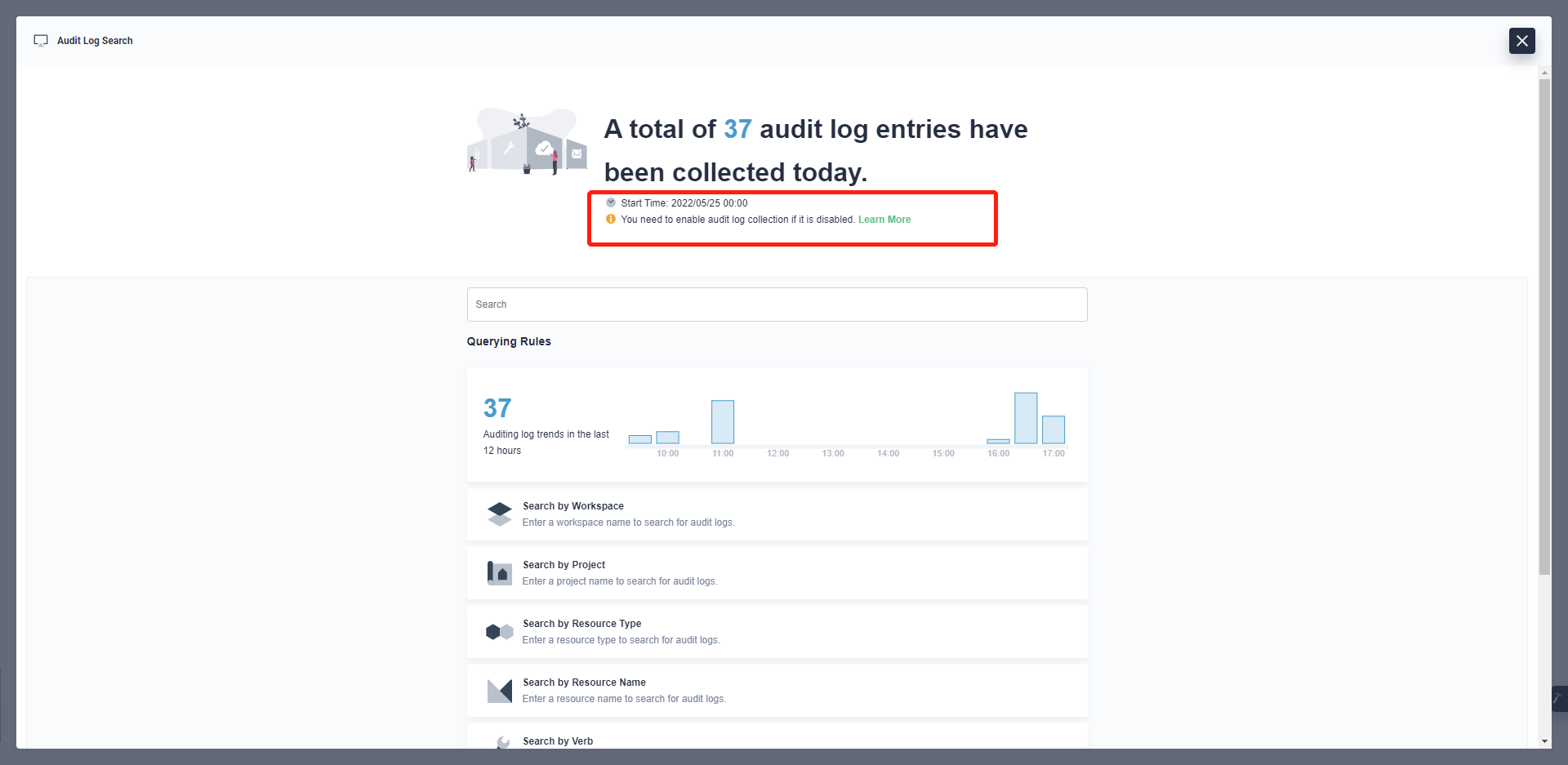 Support searching the k8s auditing log. · Issue #4554 · kubesphere/kubesphere · GitHub