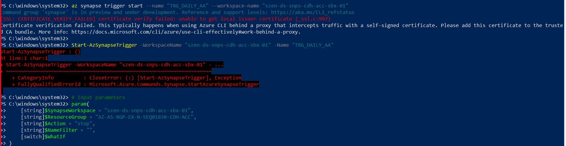 Stop-AzSynapseTrigger powershell command no longer working · Issue #22117 · Azure/azure ...