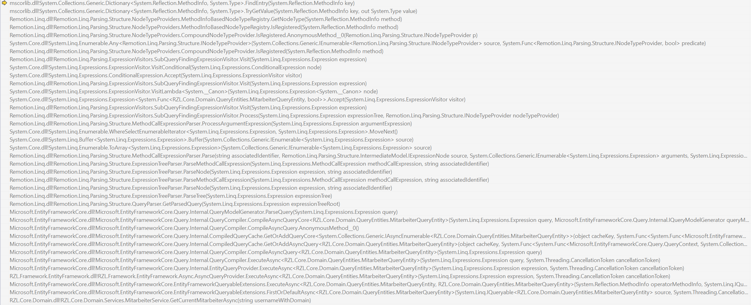 Infinite loop in inconsistent dictionary at TryGetValue() while QueryCompiling · Issue #19815 ...