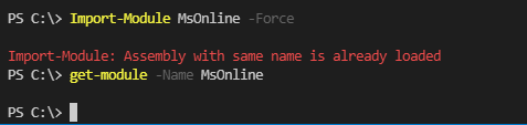 Problem when loading module Microsoft365DSC and MsOnline · Issue #1352 · microsoft ...