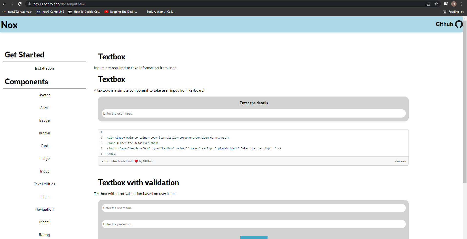 Github Jyothishp994 Component Library Nox