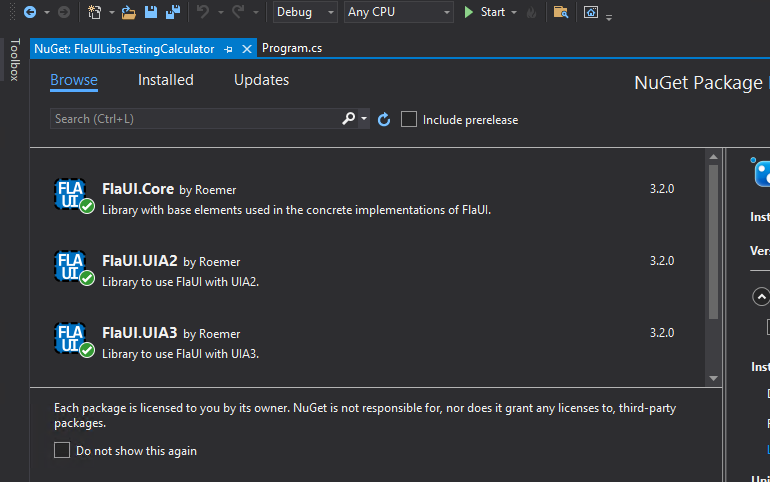 System.IO.FileNotFoundException: 'Could not load file or assembly 'Interop.UIAutomationClient ...