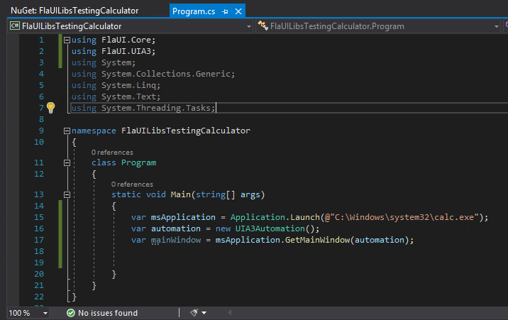 System.IO.FileNotFoundException: 'Could not load file or assembly 'Interop.UIAutomationClient ...