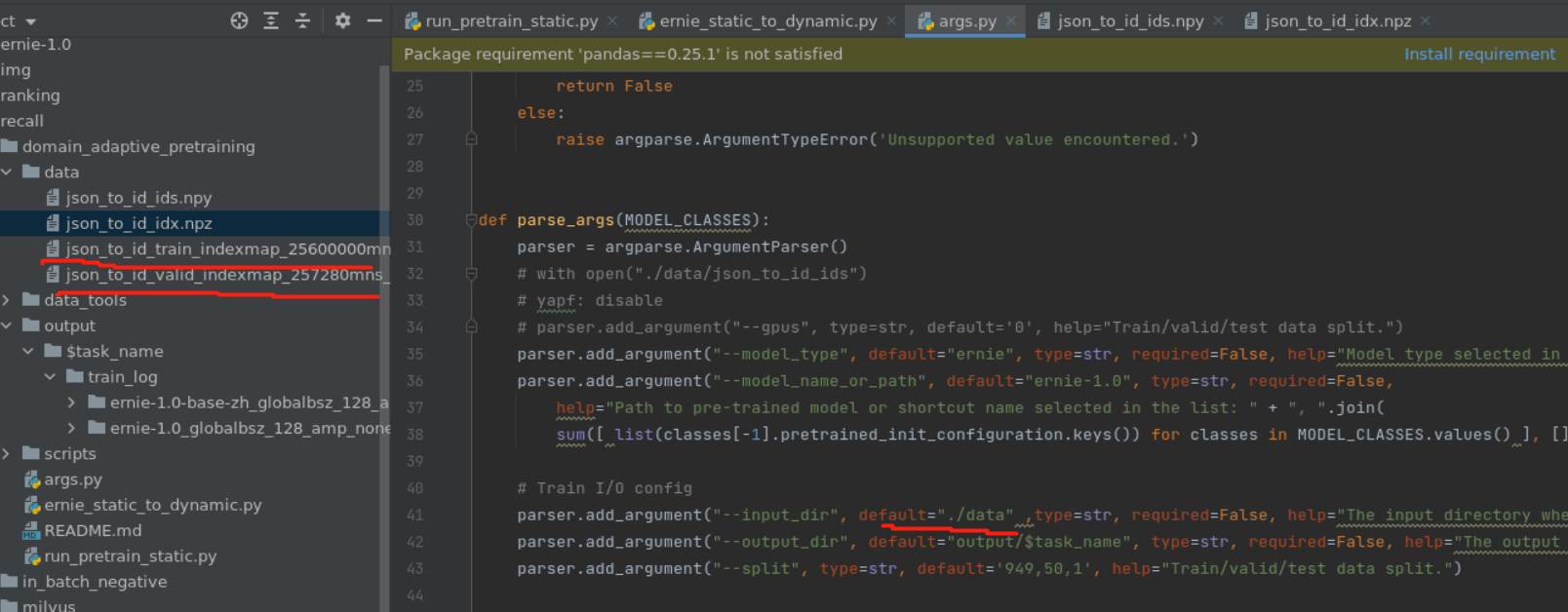 跑ERNIE1.0模型报一下错误请问是什么原因？是数据集处理的问题吗？ · Issue #2430 · PaddlePaddle ...