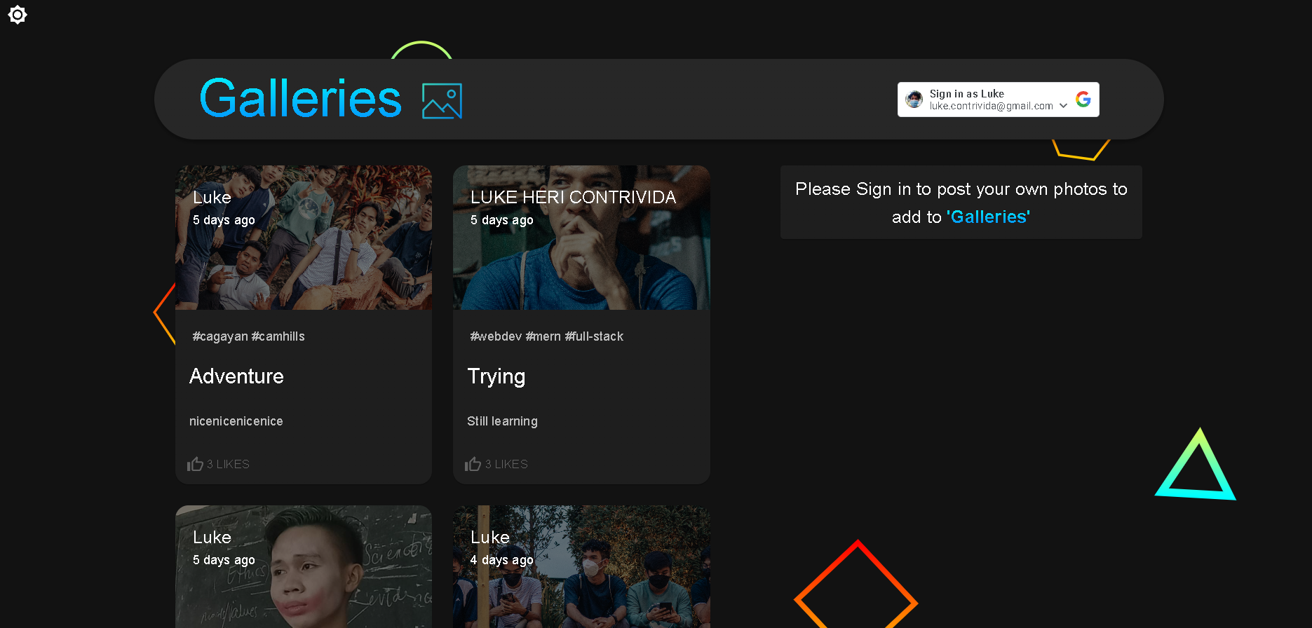 GitHub - Lukheri/Galleries-frontend: Simple full-stack social media app (CRUD)