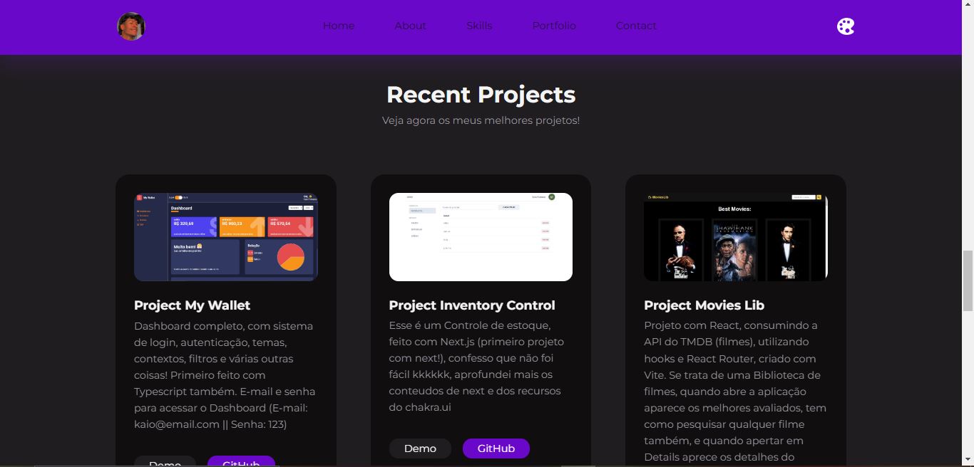 GitHub - kaiofsca/portfolio: Meu portifólio oficial! Feito em React e utilizando várias libs ...