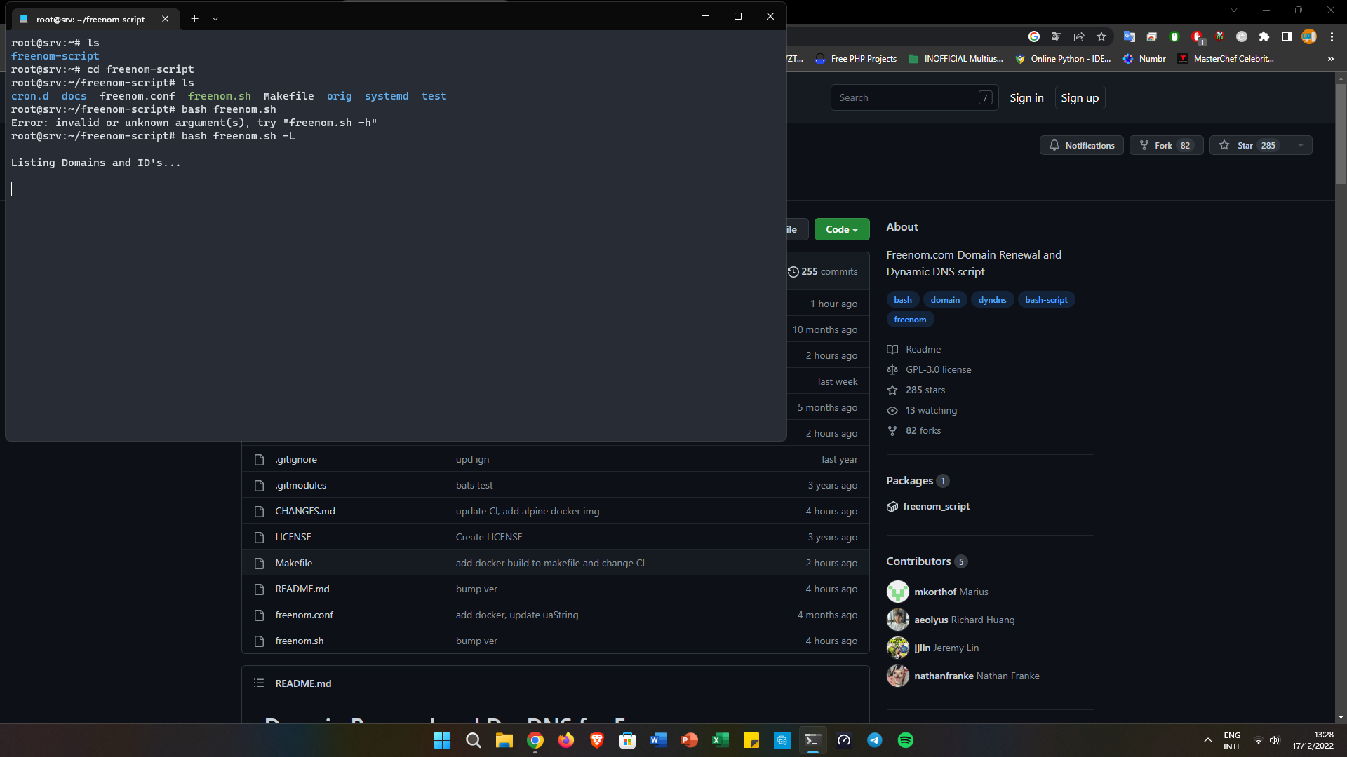 This work on Ubuntu? · Issue #64 · mkorthof/freenom-script · GitHub