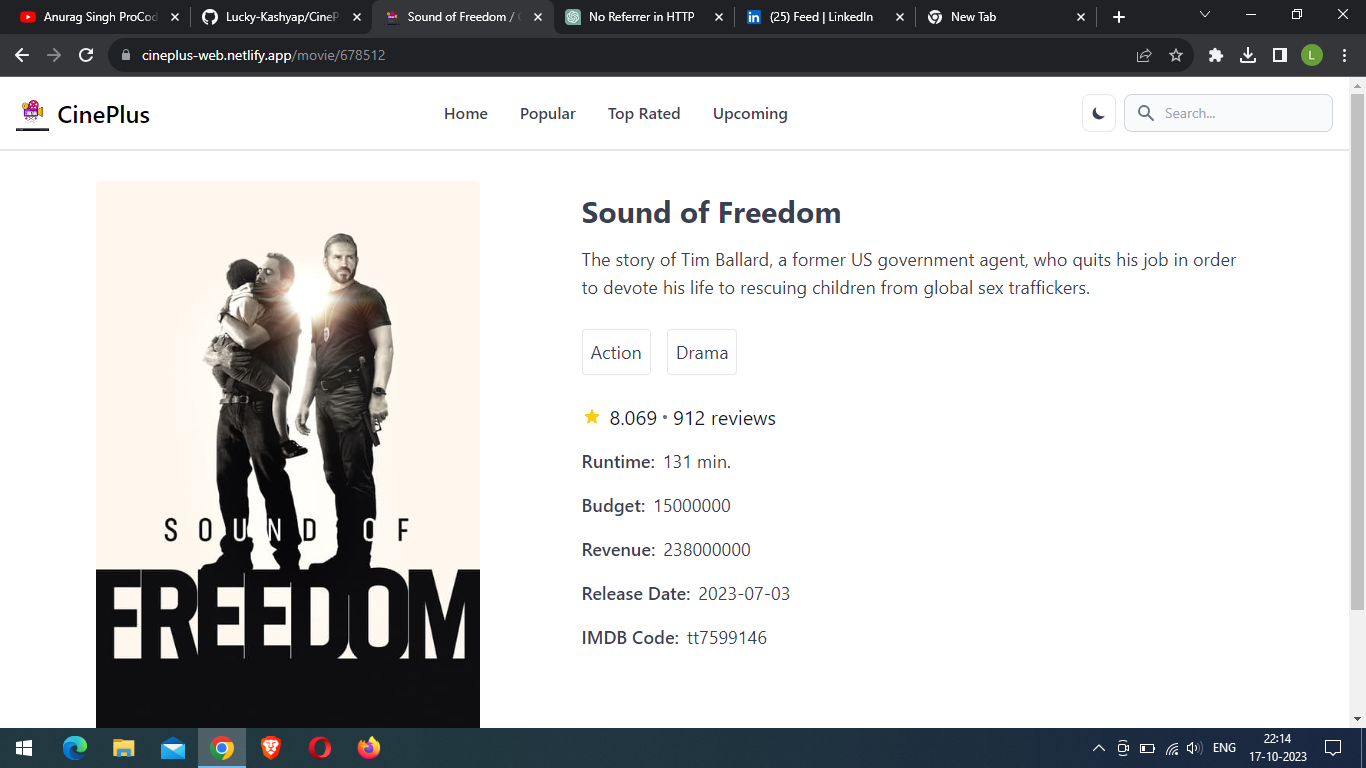 GitHub - Lucky-Kashyap/CinePlus: Building movie web app using react js & for styling use ...