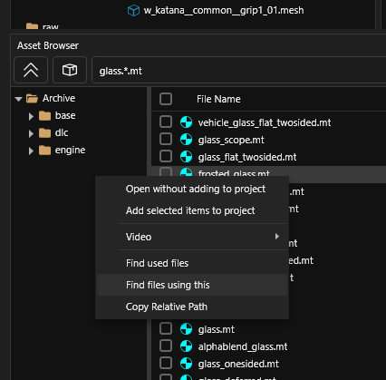 Asset Browser: Find files using this throw errors · Issue #913 · WolvenKit/WolvenKit · GitHub