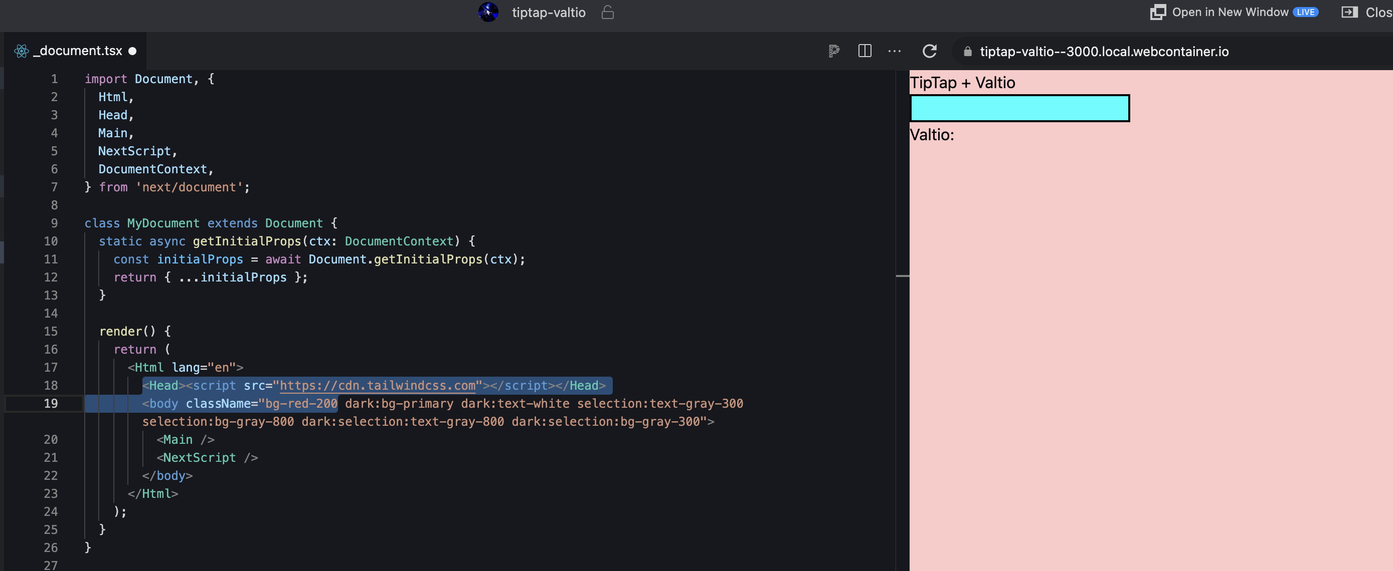 Tailwind CDN not loading on Stackblitz · Issue #7169 · tailwindlabs/tailwindcss · GitHub