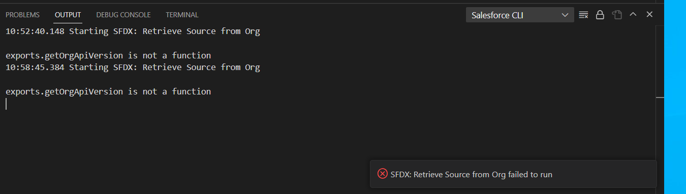 Retrieve Source from Org failed to run · Issue #4936 · forcedotcom/salesforcedx-vscode · GitHub