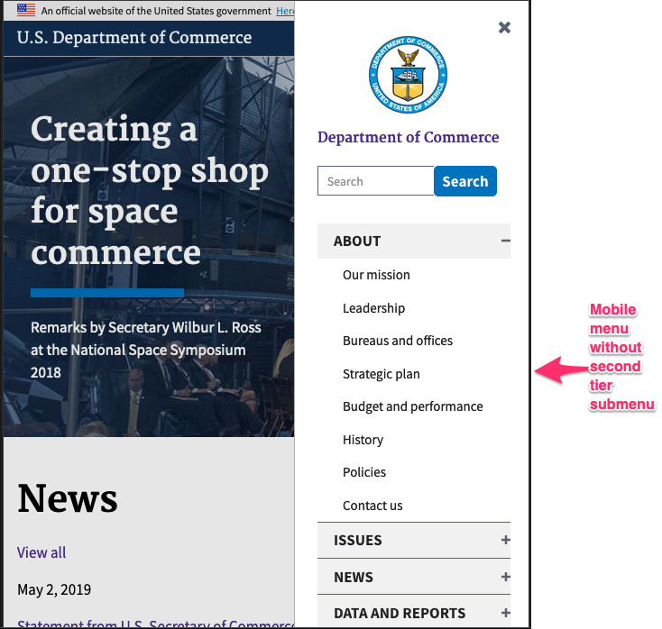 Suggestions for future iterations of the USWDS mobile menu · Issue ...