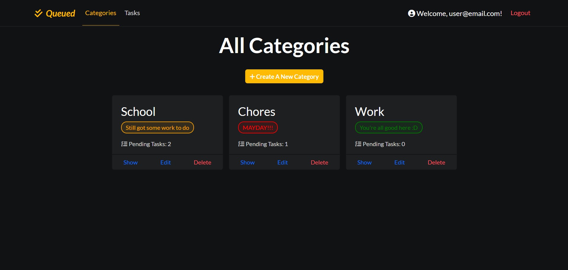 GitHub - nieves-mon/queued-app: Queued is a task management app developed using ROR, Postgres ...