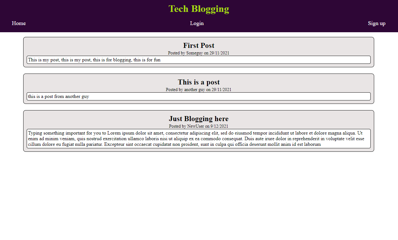 GitHub - TomIHAU/tech-blog: First full stack app, a Blogging site ...