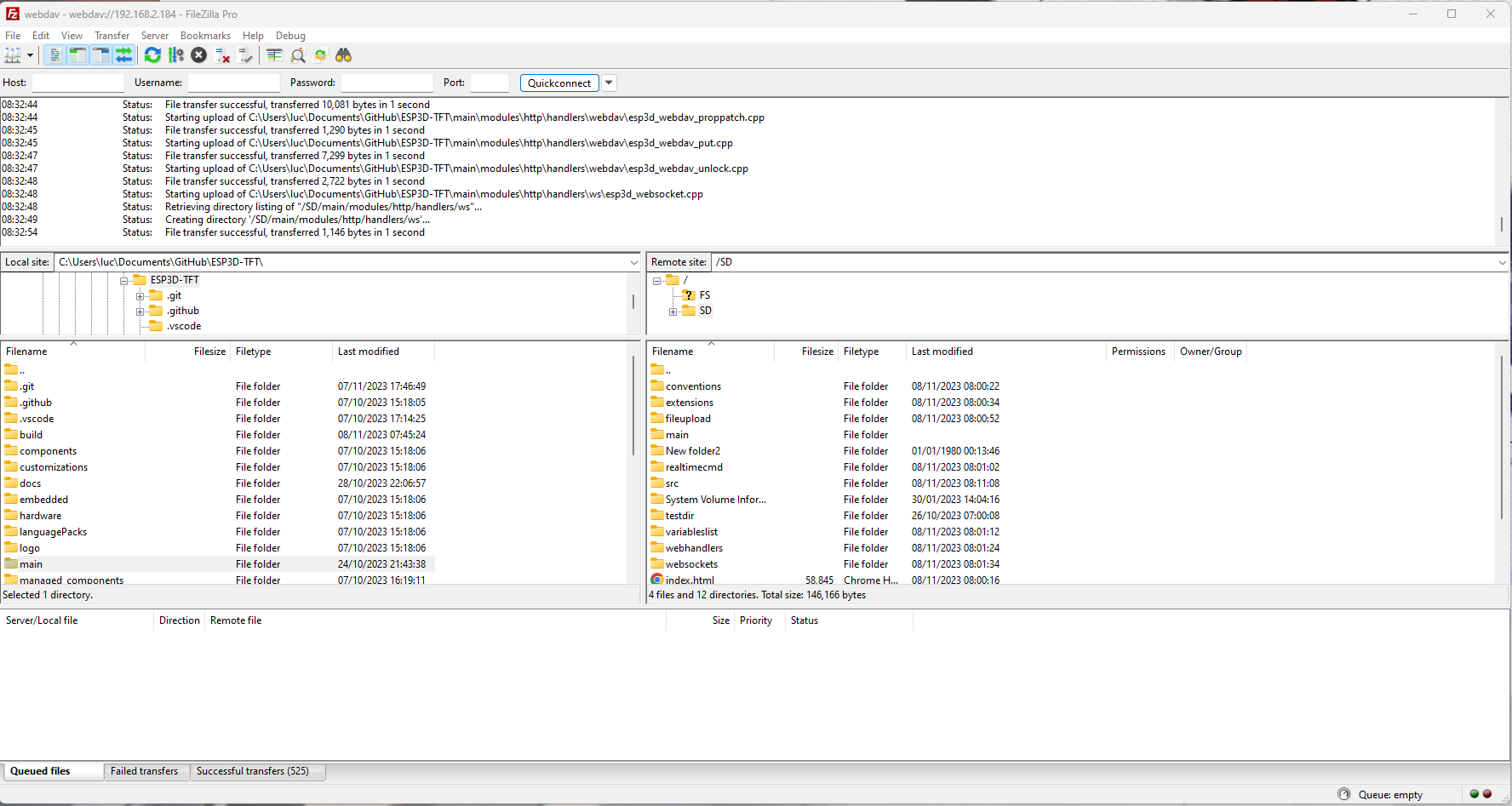 [BUG] Full files not being transfered when using FTP or WebDAV · Issue #961 · luc-github/ESP3D ...