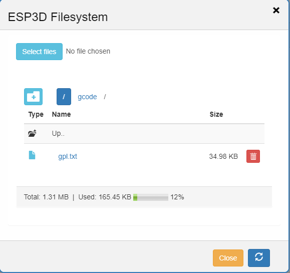 [BUG] Filesystem looks empty after failing to upload a gcode file · Issue #82 · luc-github/ESP3D ...