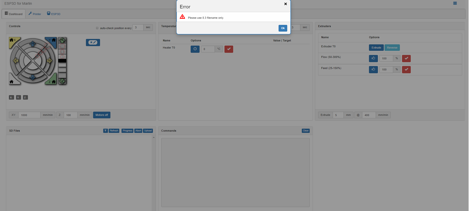 No Upload SD Card, Cant Print with ESP3D · Issue #435 · luc-github/ESP3D · GitHub
