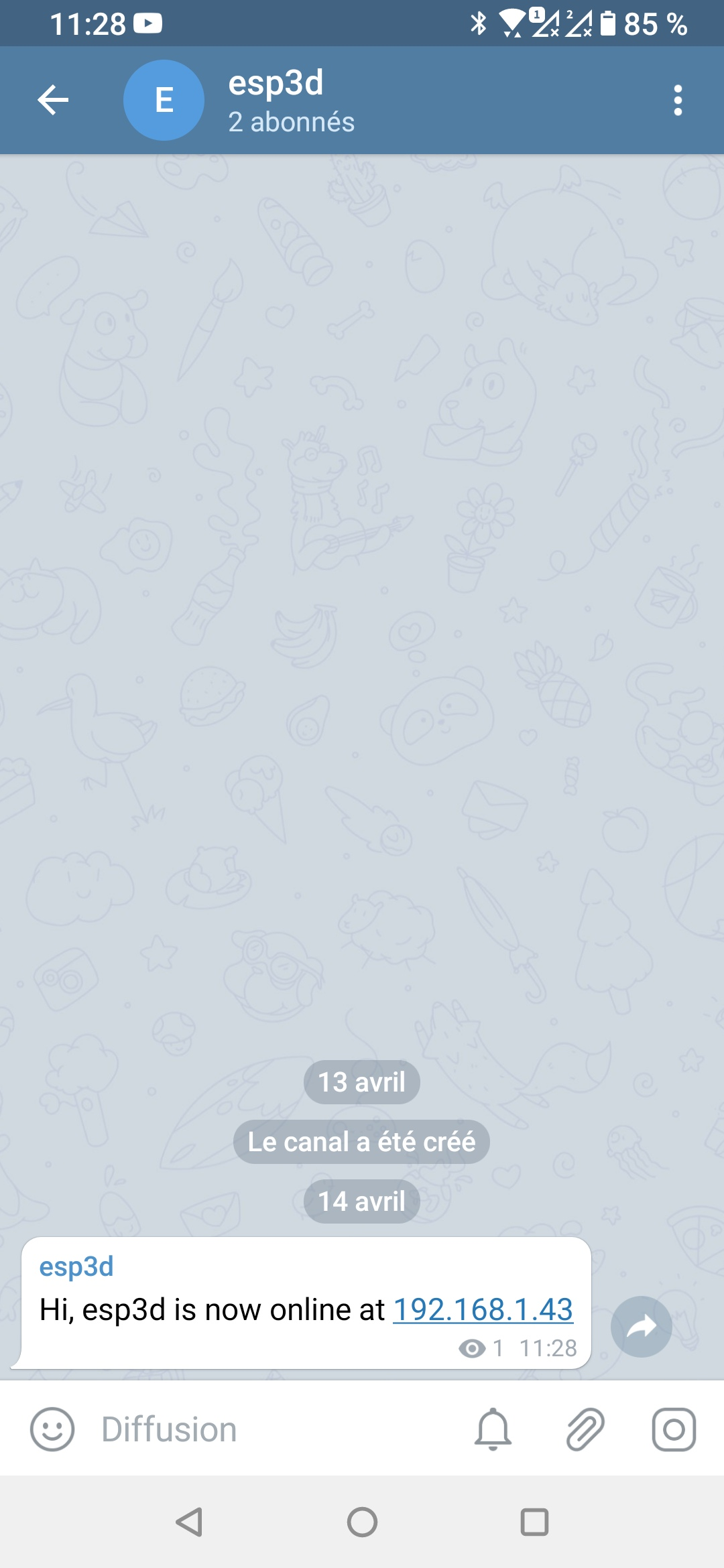 [FEATURE REQUEST] Telegram notification support · Issue #439 · luc-github/ESP3D · GitHub