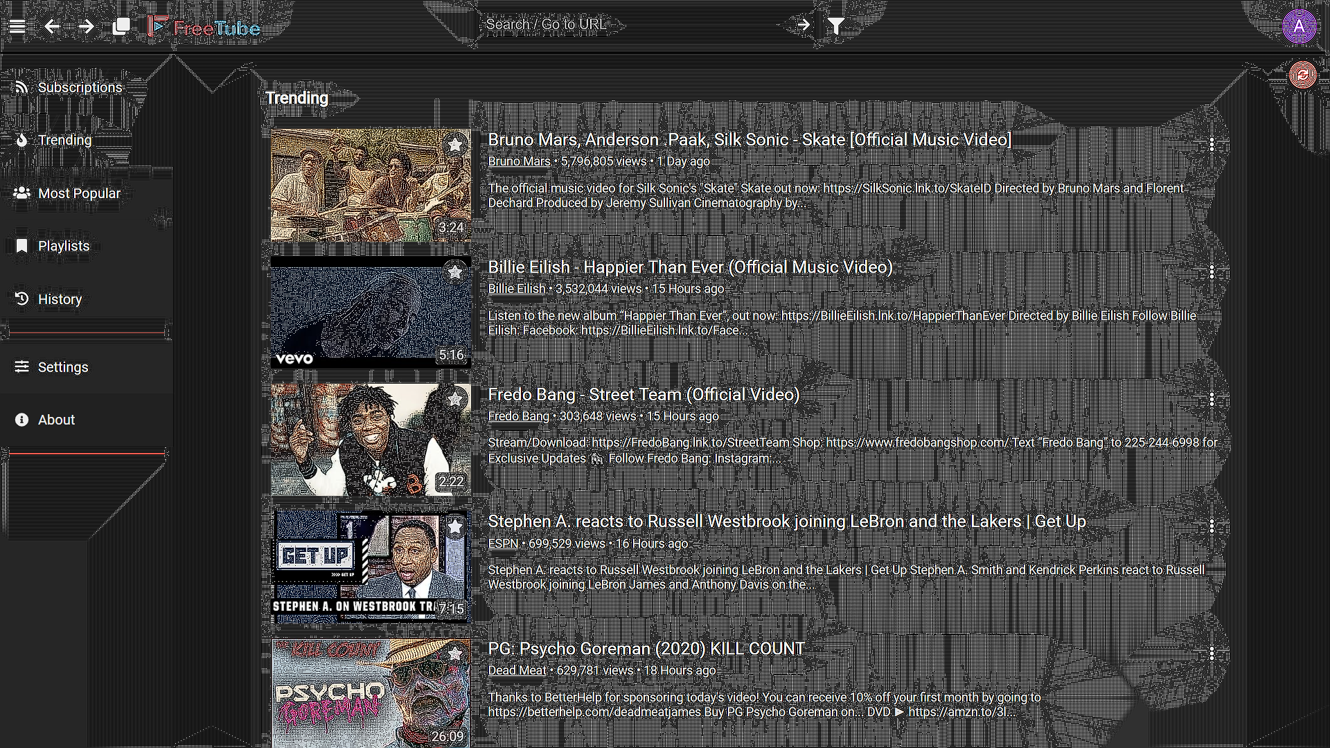Visual bugs · Issue #1556 · FreeTubeApp/FreeTube · GitHub