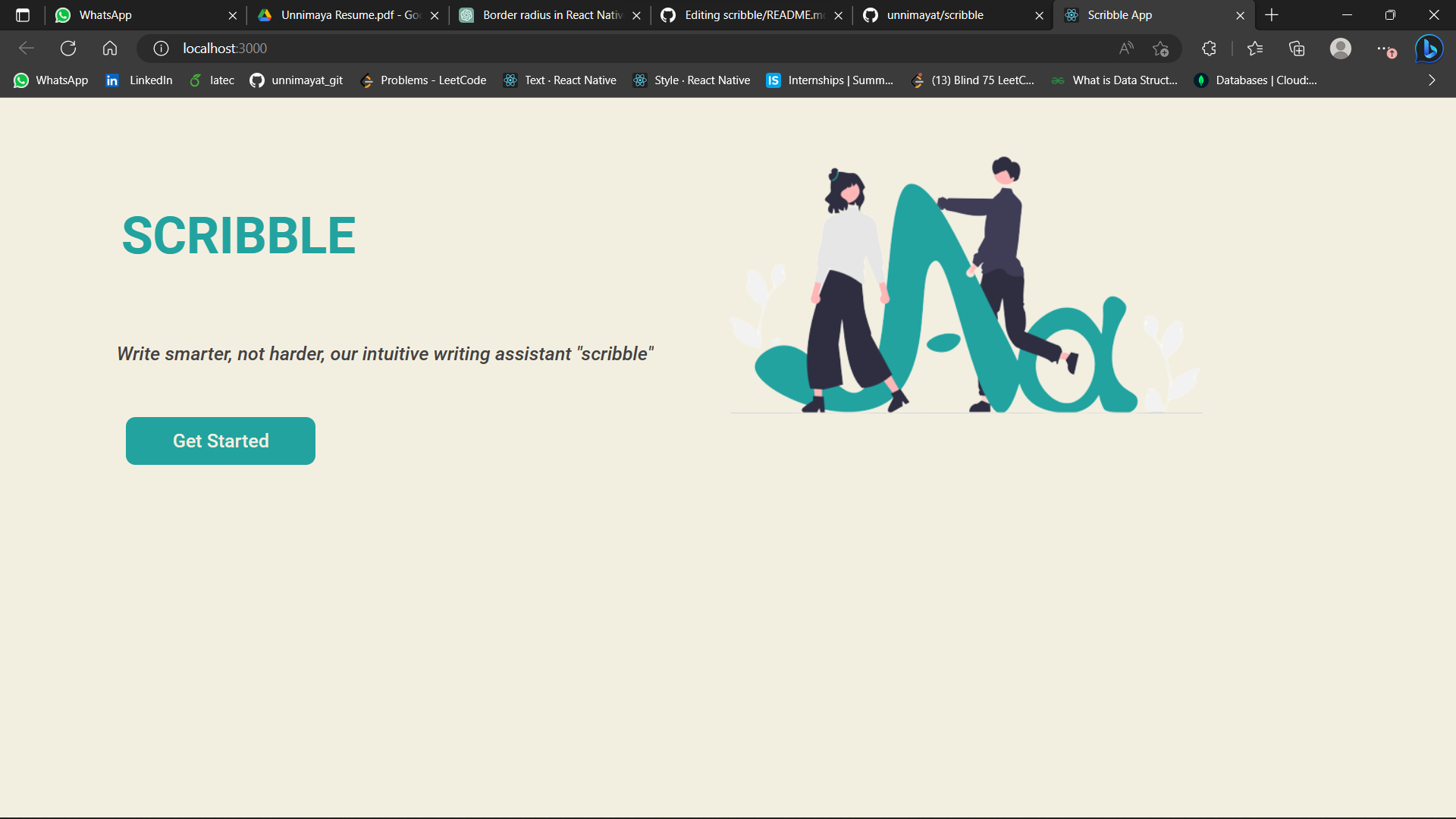GitHub - unnimayat/scribble: Scribble is a creative writing tool that ...