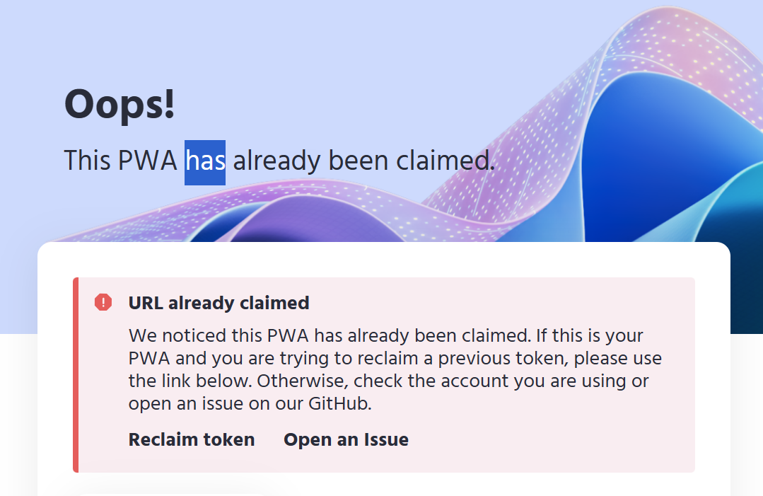 [BUG] URL Alrea · Issue #4248 · pwa-builder/PWABuilder · GitHub