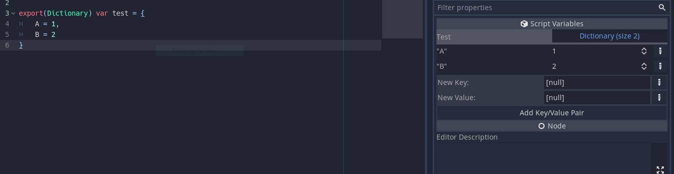 Dictionary exporting not showing default value · Issue #35371 · godotengine/godot · GitHub