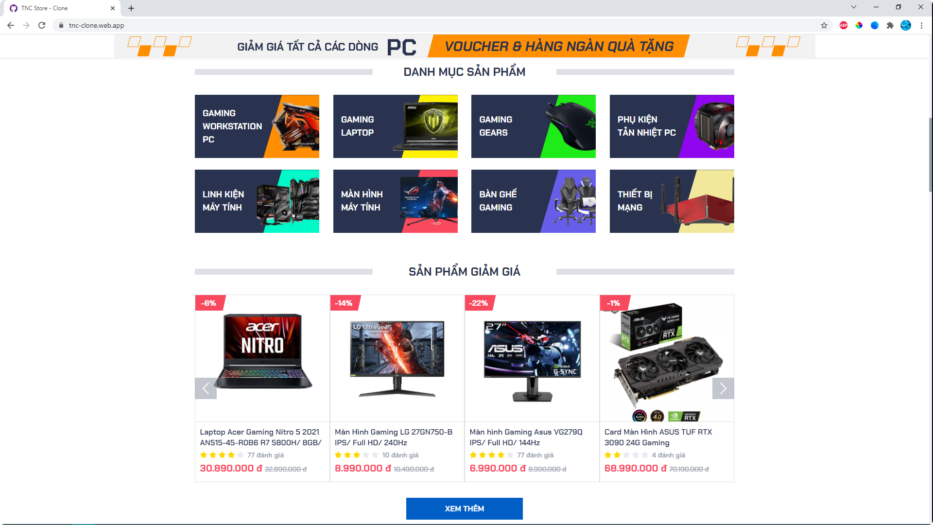 GitHub - ledinhanhtan-dev/tnc-clone: An e-commerce full-stack app using ...
