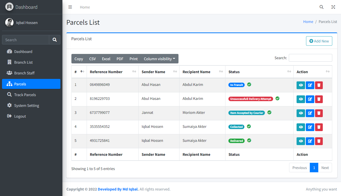 Github Mdiqbalhossan Courier Management