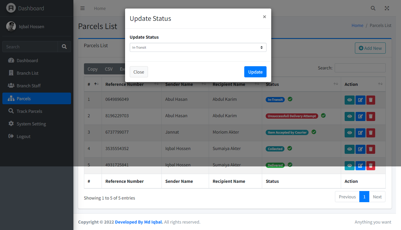 Github Mdiqbalhossan Courier Management