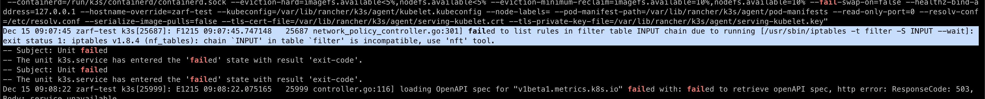 Guidance on using Zarf / k3s in RHEL 8.4, with a host-based firewall ...