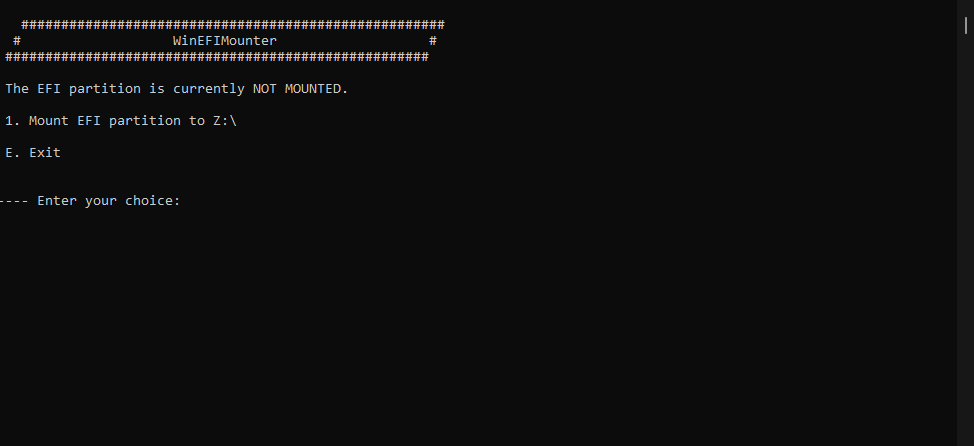 GitHub - franzageek/WinEFIMounter: Windows tool to mount your ...