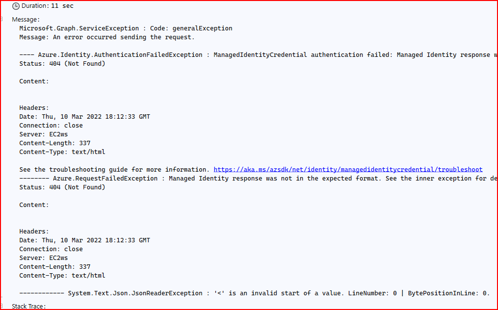 [BUG] DefaultAzureCredential and Visual Studio debugging fails in AWS EC2 Instance · Issue ...