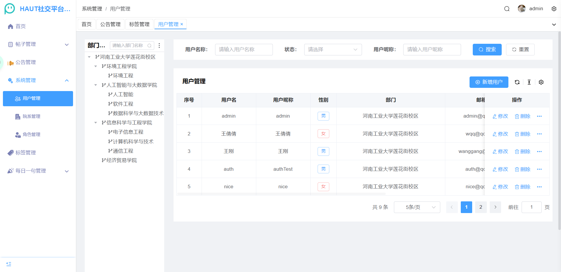 GitHub - Ephemeral2333/HAUT_Community_Admin: 软件开发综合实践 -- Gathering Circle 社区平台--后台前端