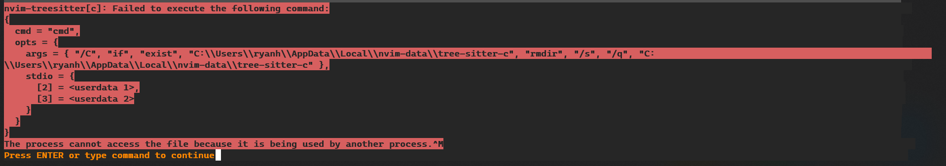 Keep geting the same error every time openig neovim · Issue #3797 · nvim-treesitter/nvim ...