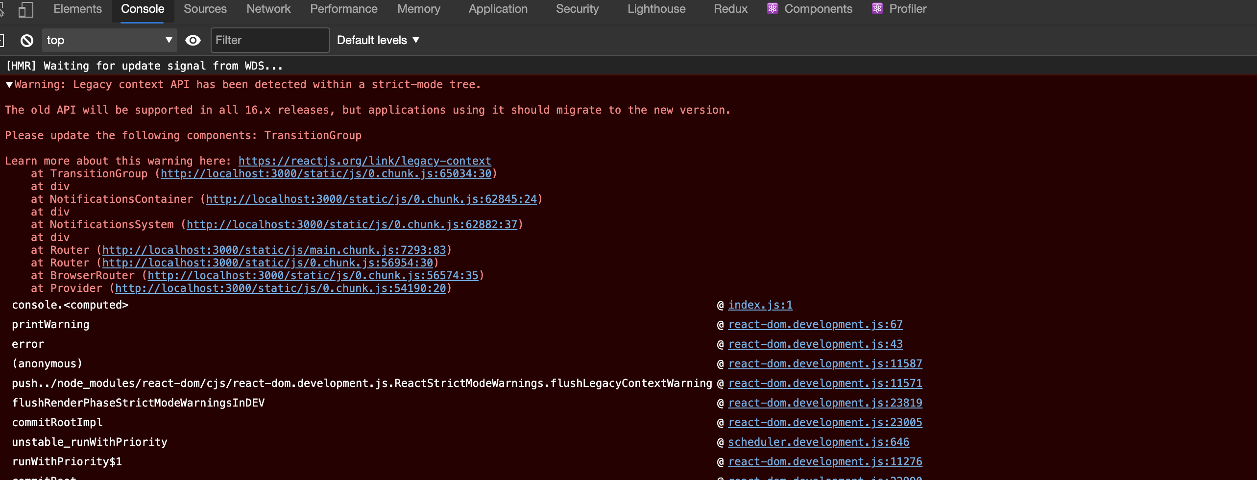 Legacy context API has been detected within a strict-mode tree. · Issue #334 · LouisBarranqueiro ...