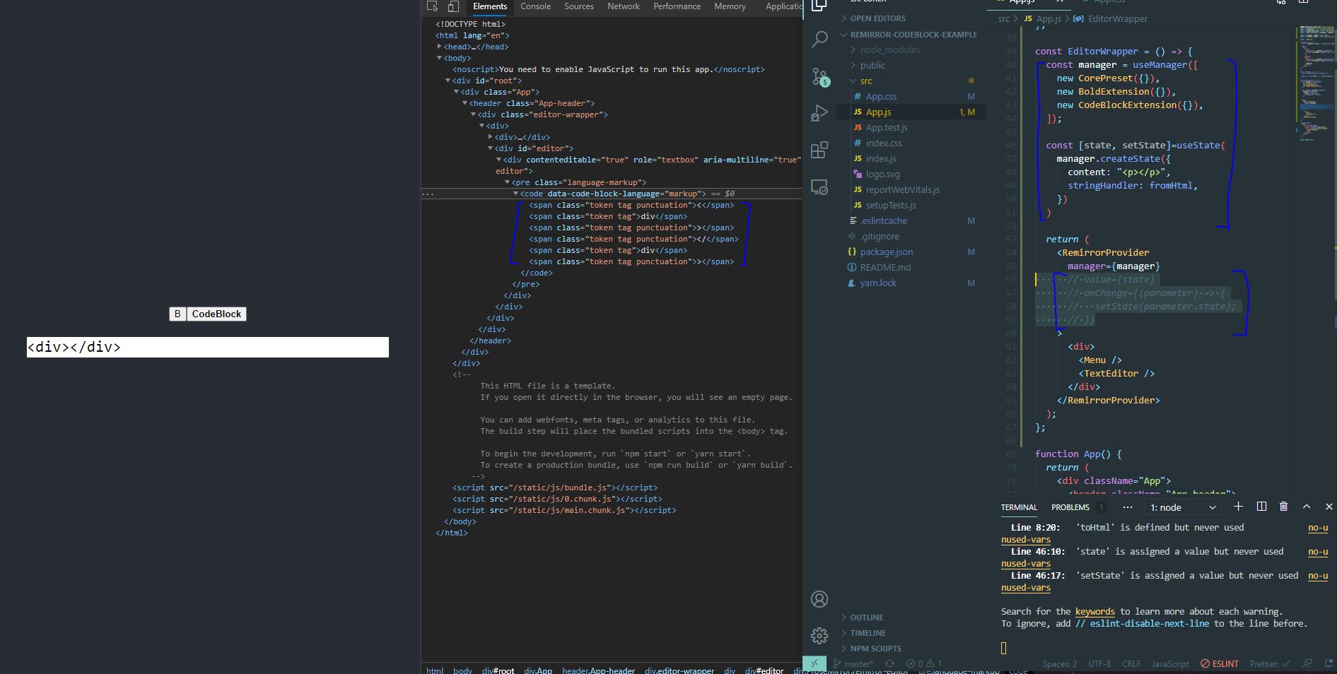React controlled editor cannot properly handle Codeblock's syntax highlighting · Issue #821 ...