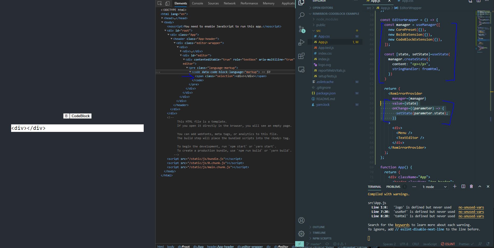 React controlled editor cannot properly handle Codeblock's syntax highlighting · Issue #821 ...