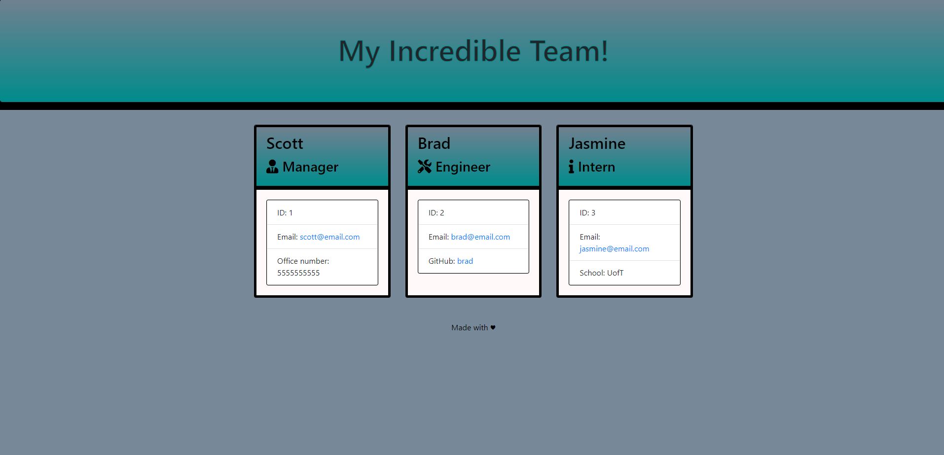 GitHub - ScalexanderB/Team-Profile-Generator
