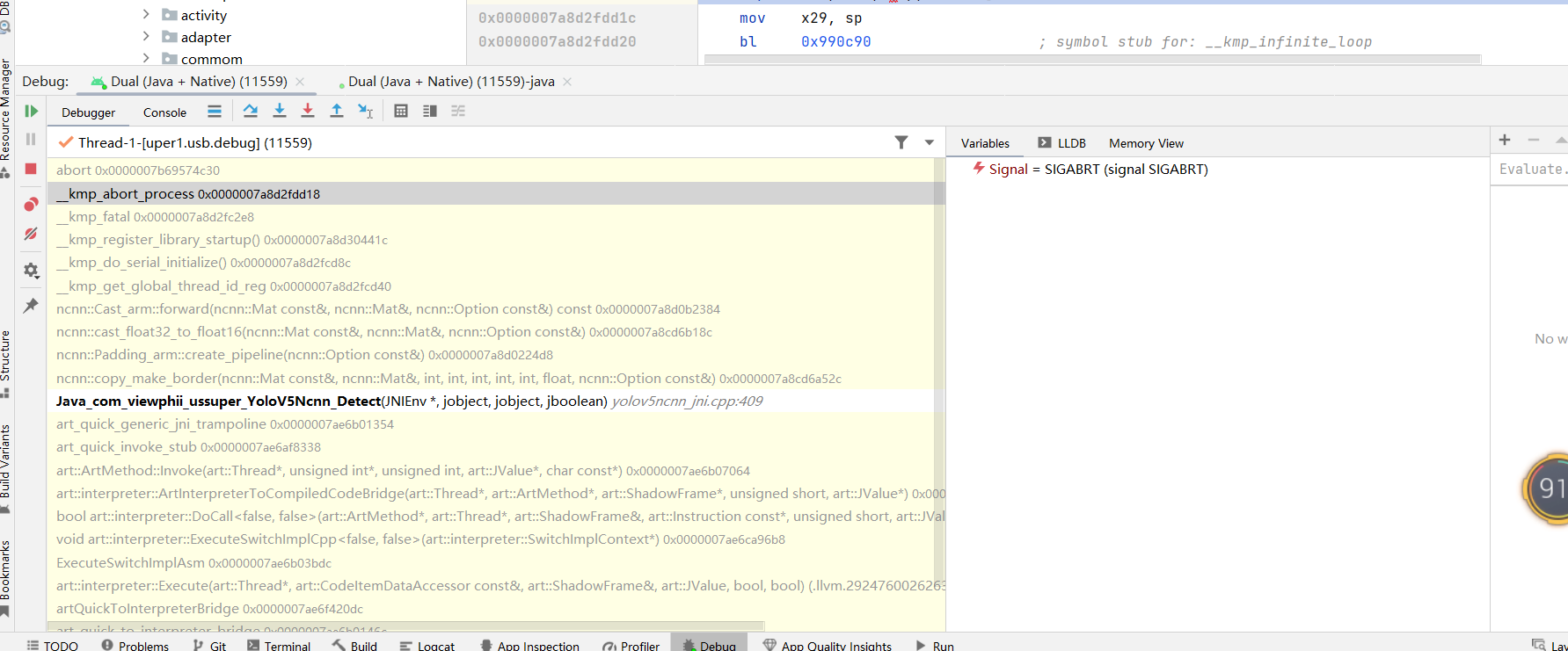 ncnn模型在预处理copy_make_border时出错，使用NCNN_ARM82预编译指令修改无效。 · Issue #4891 · Tencent/ncnn · GitHub